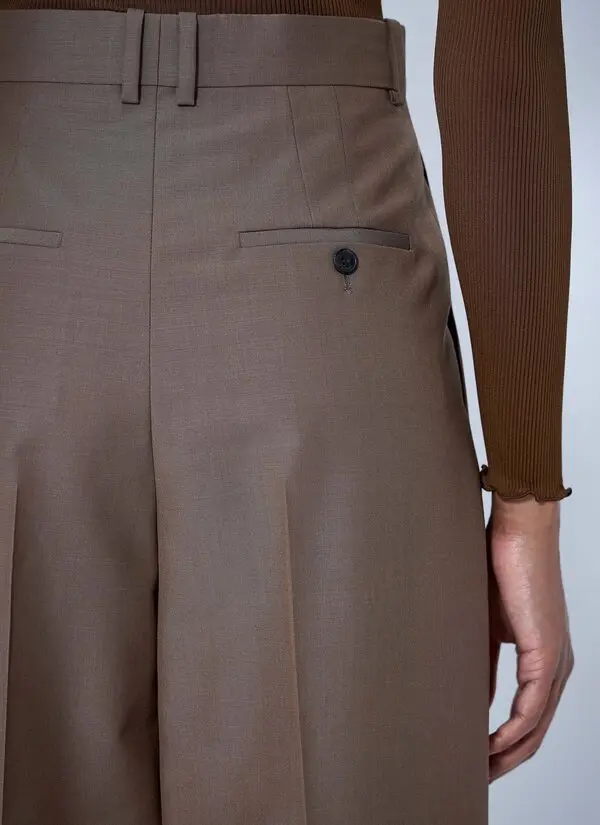 Saint Laurent Wool Blend Wide-leg Pants
