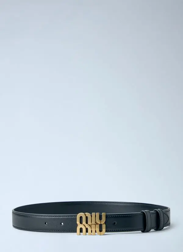 Miu Miu Logo Buckle Leather Belt