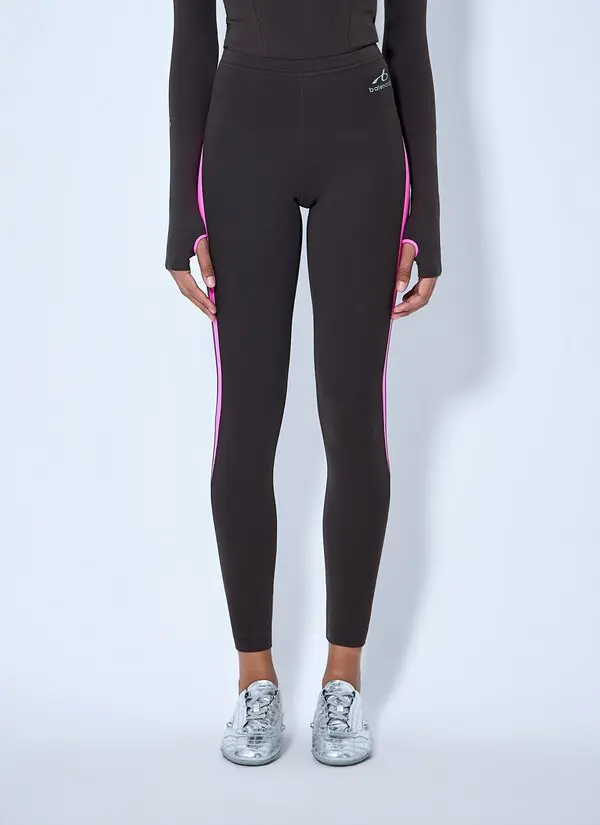 Balenciaga High Waist Leggings With Side Stripe Detail