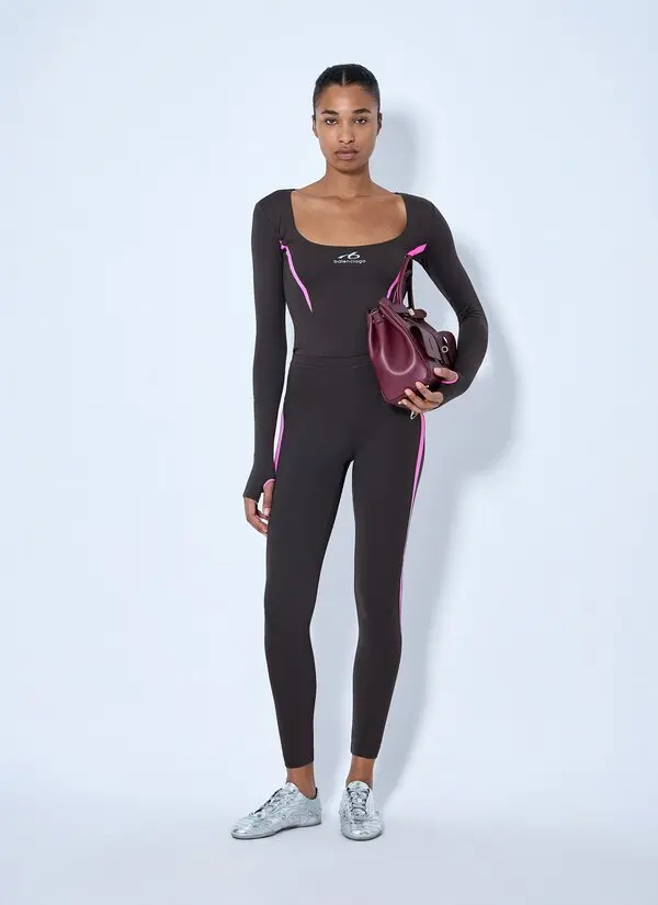 Balenciaga High Waist Leggings With Side Stripe Detail