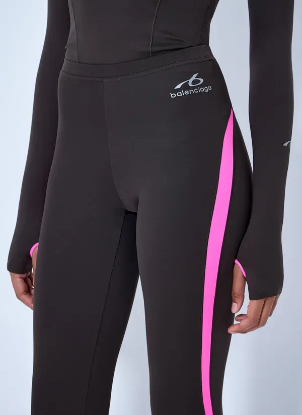 Balenciaga High Waist Leggings With Side Stripe Detail