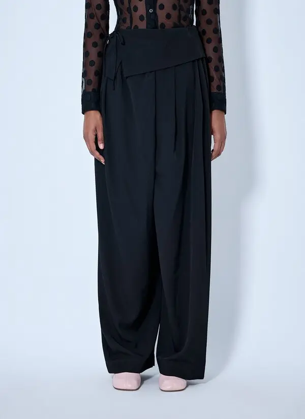 Dries Van Noten Wide-leg Trousers With Layered Waistband