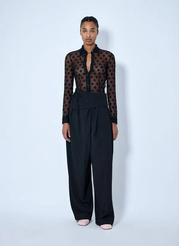 Dries Van Noten Wide-leg Trousers With Layered Waistband