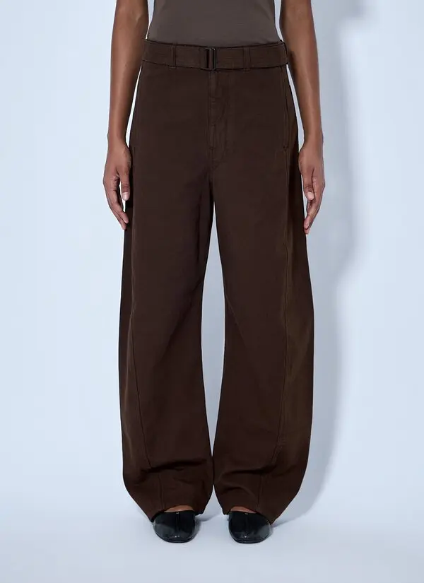 LEMAIRE Twisted Belted Pants - Brown