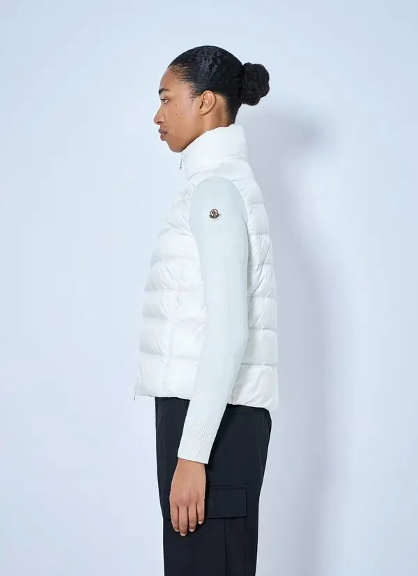 Moncler Quilted Puffer Jacket With Knit Sleeves