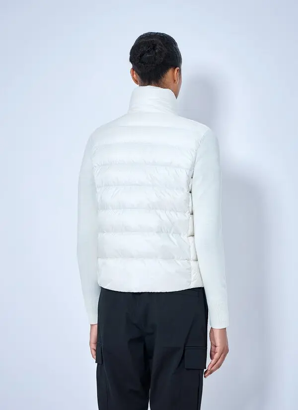 Moncler Quilted Puffer Jacket With Knit Sleeves