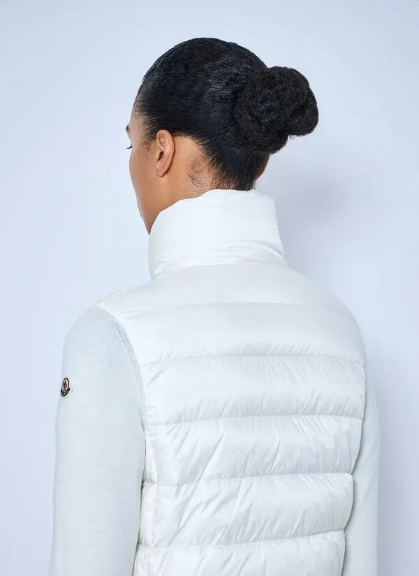 Moncler Quilted Puffer Jacket With Knit Sleeves