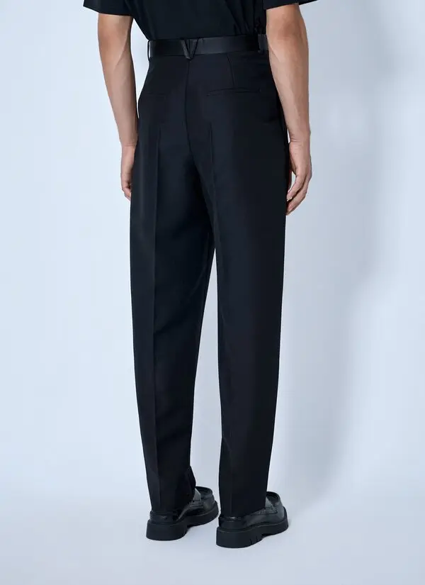 Bottega Veneta Mohair Wool Canvas Trousers