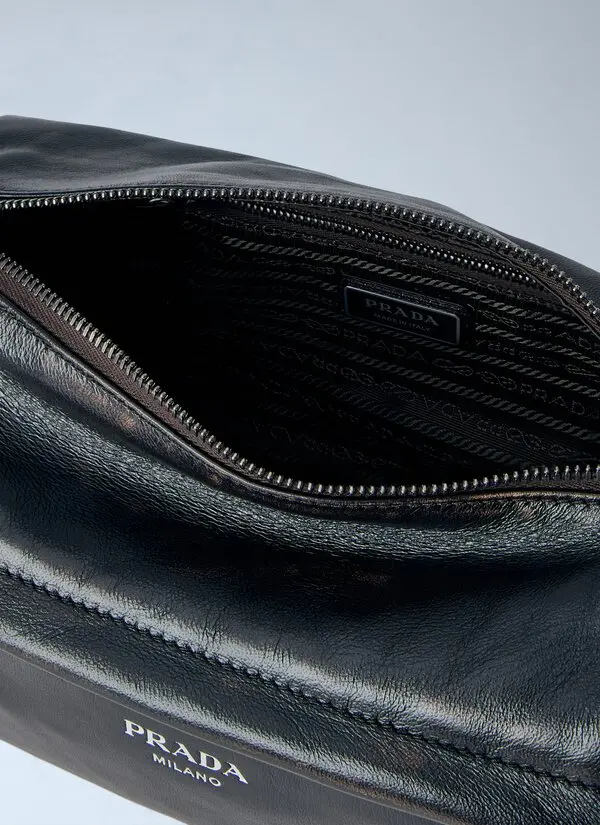 Prada Distressed Nappa Leather Shoulder Bag
