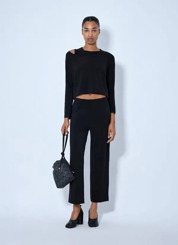 Issey Miyake Mid Rise Elasticated Waist Straight-leg Trousers
