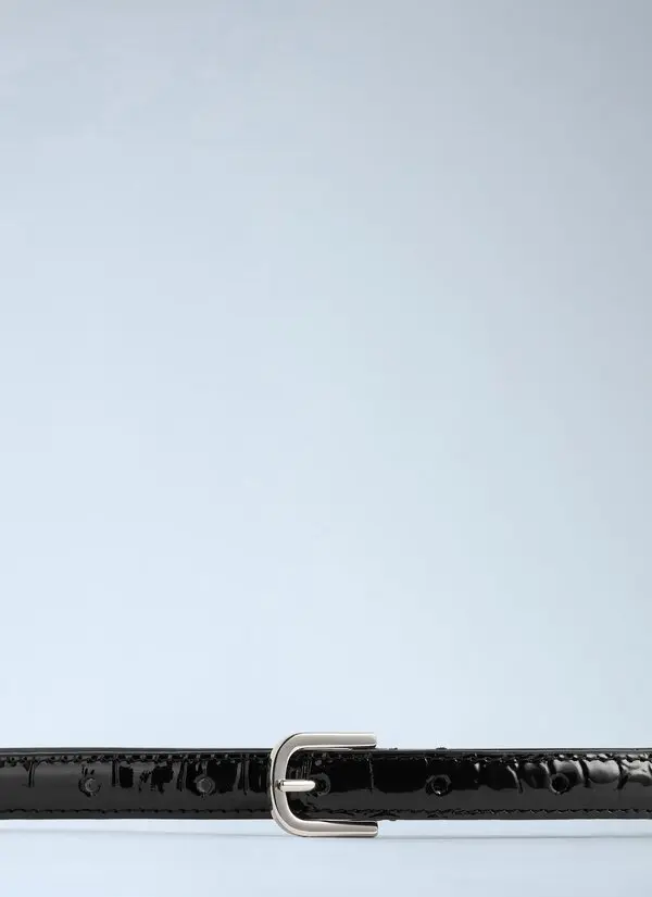 TOTEME Croc-embossed Patent Leather Belt