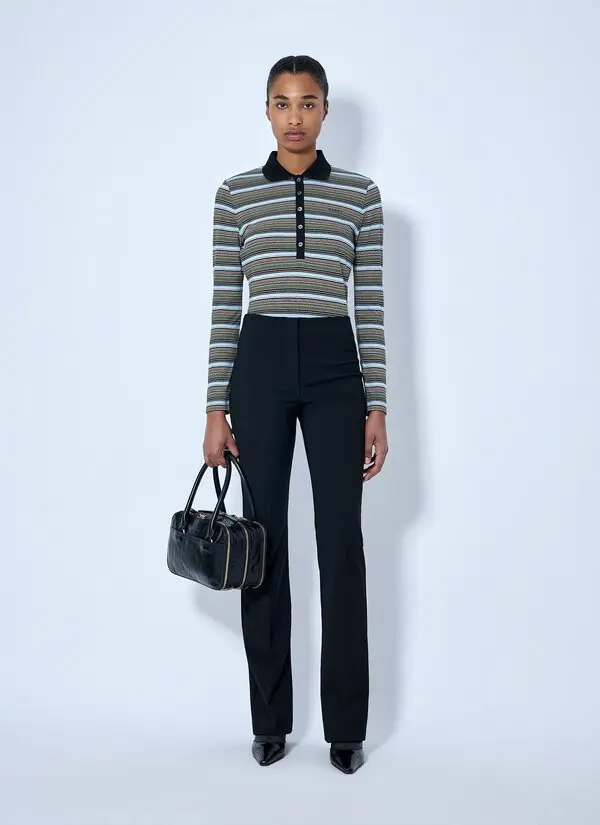 Marni Striped Long Sleeve Polo Shirt