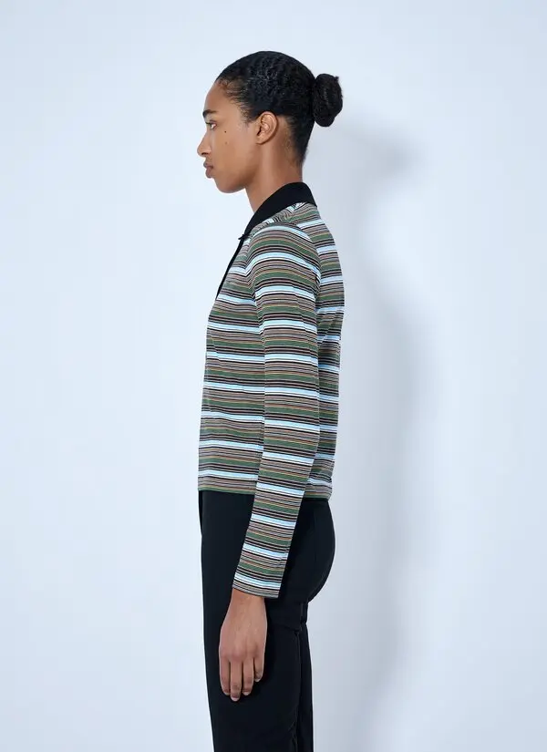 Marni Striped Long Sleeve Polo Shirt