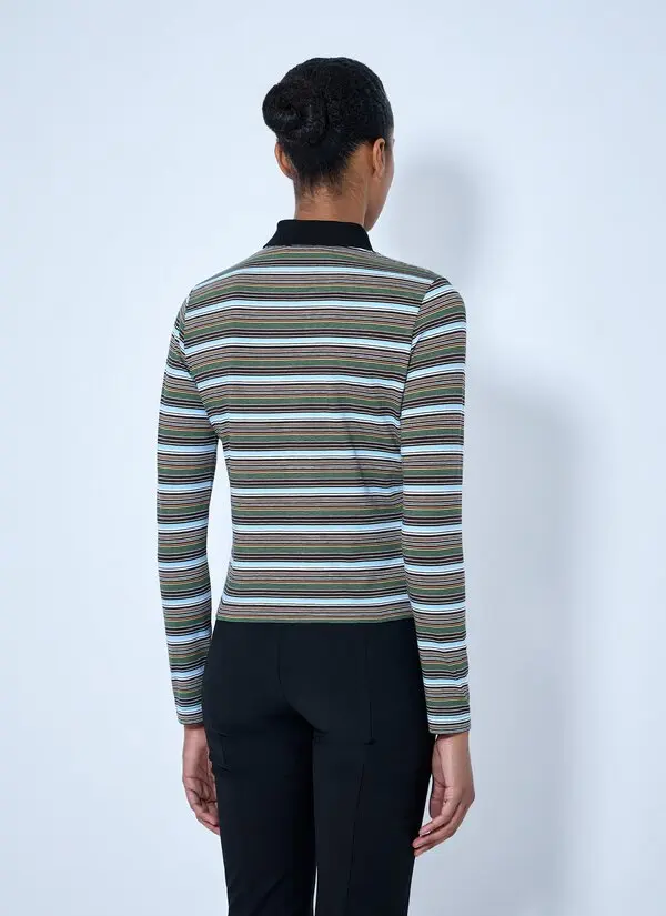 Marni Striped Long Sleeve Polo Shirt