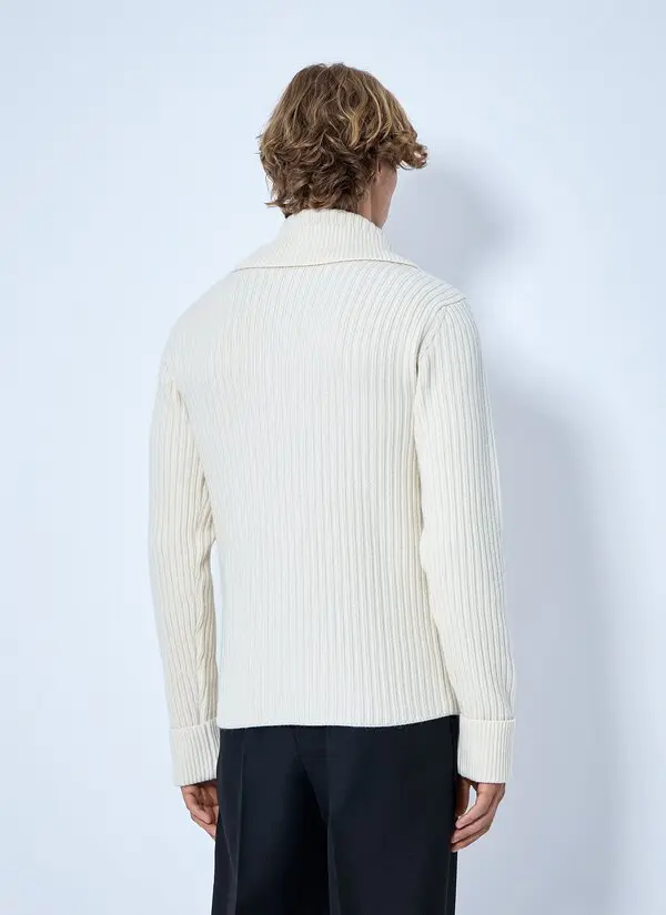 Bottega Veneta Ribbed Knit Collared Sweater