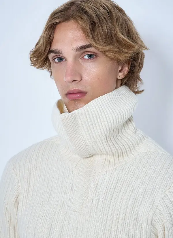 Bottega Veneta Ribbed Knit Collared Sweater