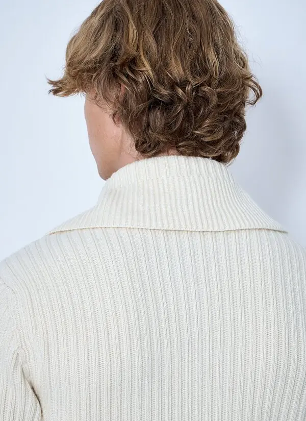 Bottega Veneta Ribbed Knit Collared Sweater