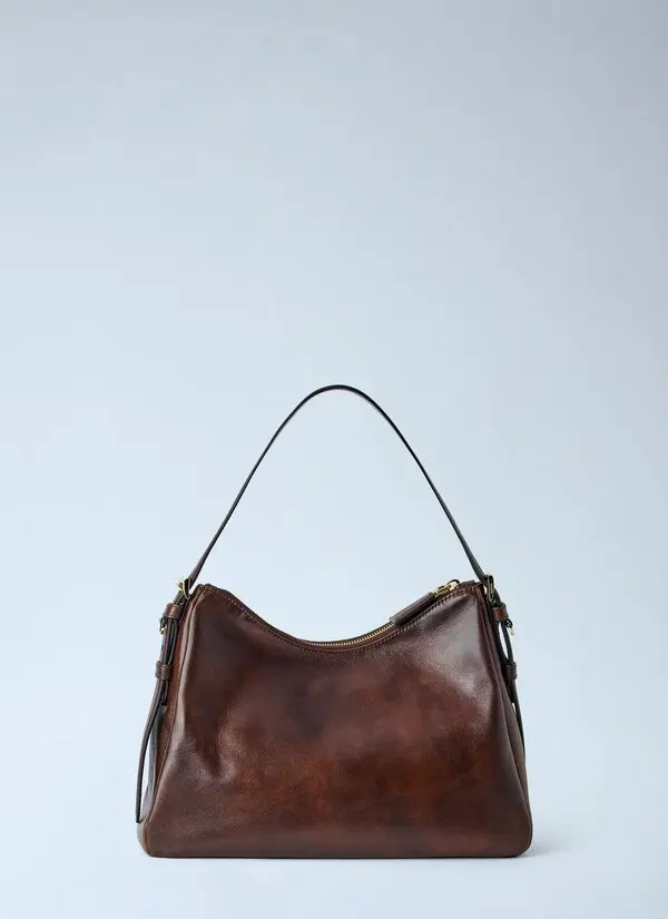 Prada Aimée Medium Leather Shoulder Bag - Brown