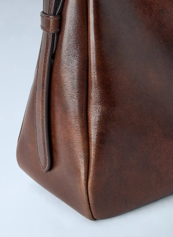 Prada Aimée Medium Leather Shoulder Bag - Brown
