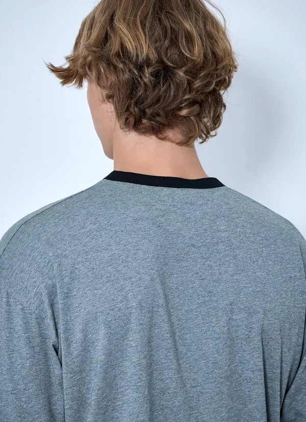 Miu Miu Logo Motif Long Sleeve T-shirt - Gray