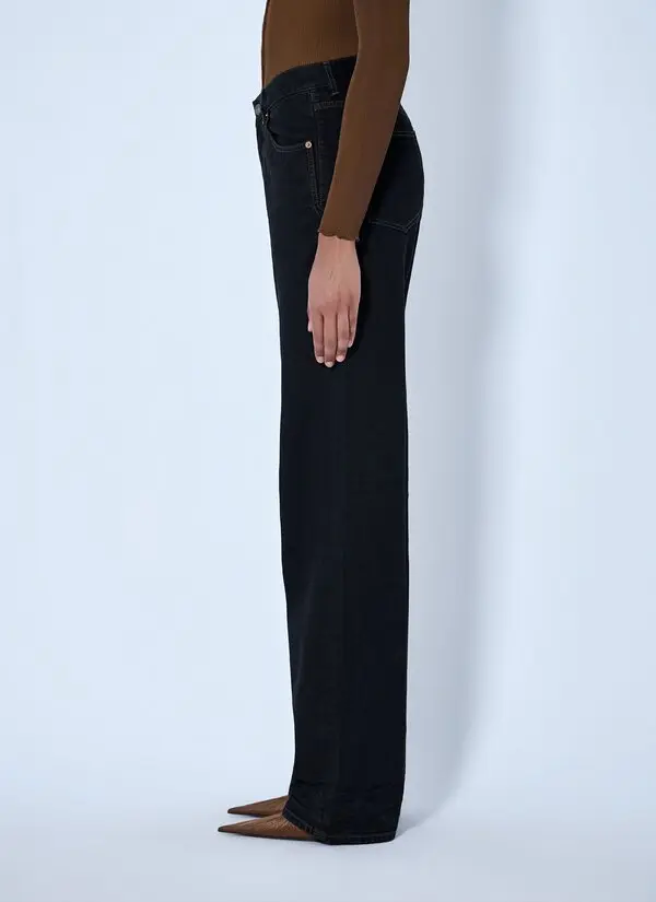 Saint Laurent V-waist Long Baggy Jeans