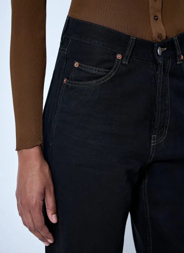 Saint Laurent V-waist Long Baggy Jeans