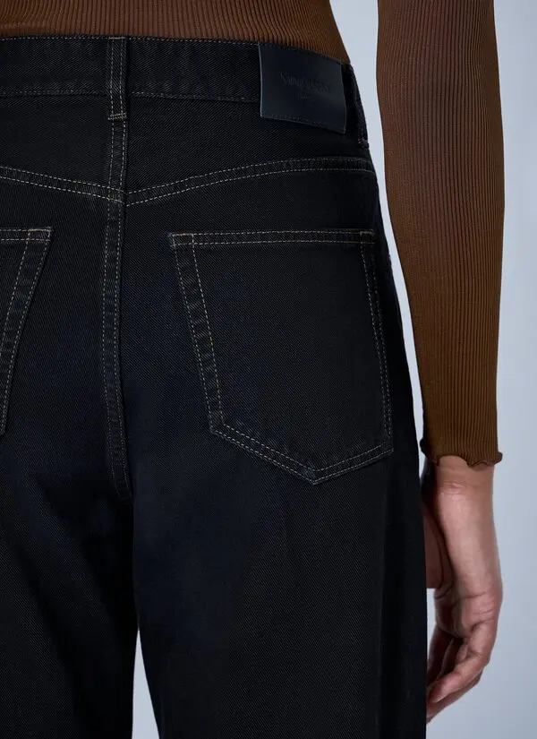 Saint Laurent V-waist Long Baggy Jeans