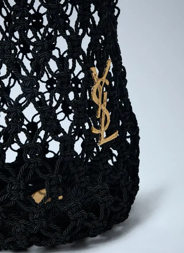 Saint Laurent Large Cassandre Crochet Tote Bag