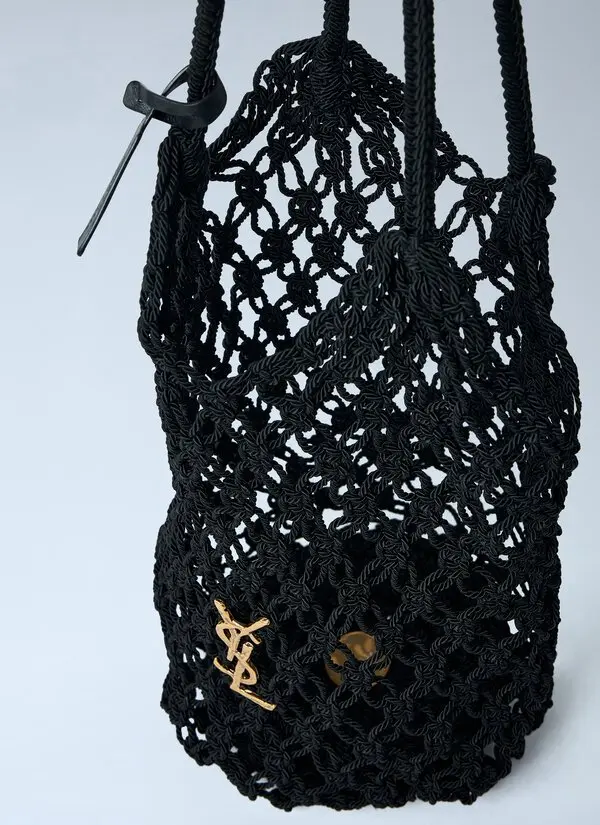 Saint Laurent Large Cassandre Crochet Tote Bag