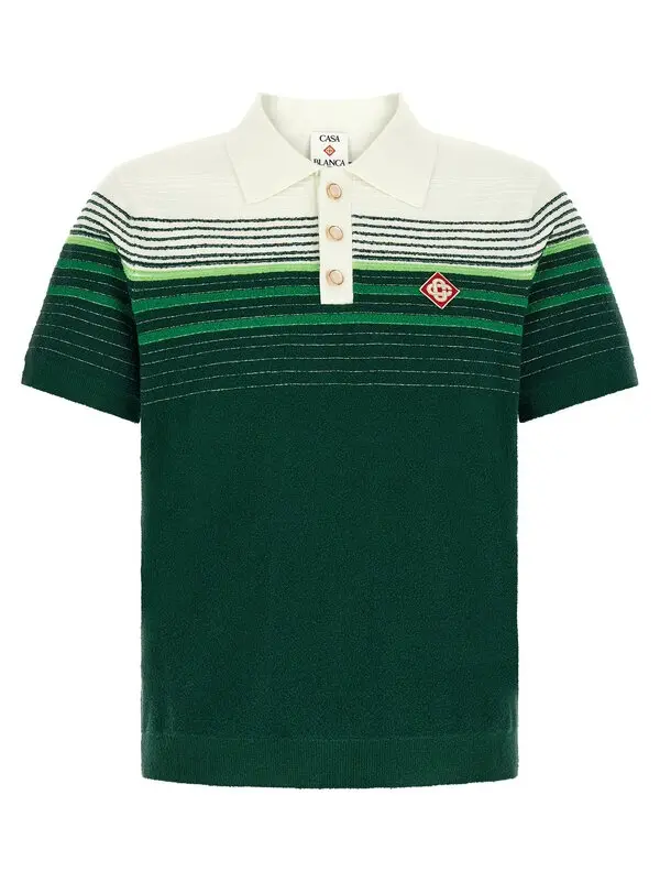 Casablanca Bouclé Stripes' Polo Shirt