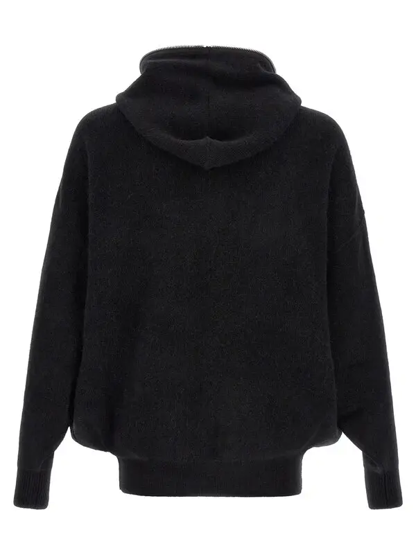 Rick Owens Oversized Alpaca Blend Zip-up Hoodie