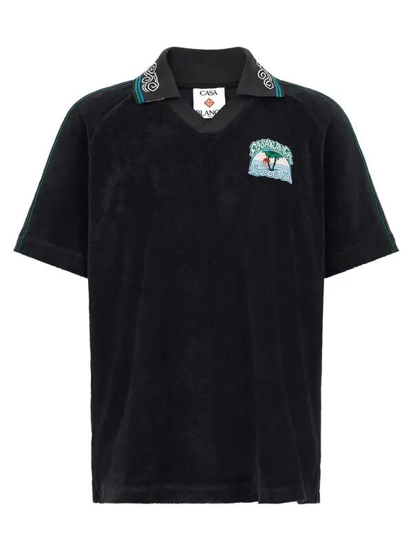 Casablanca Towelling' Jacquard Polo Shirt
