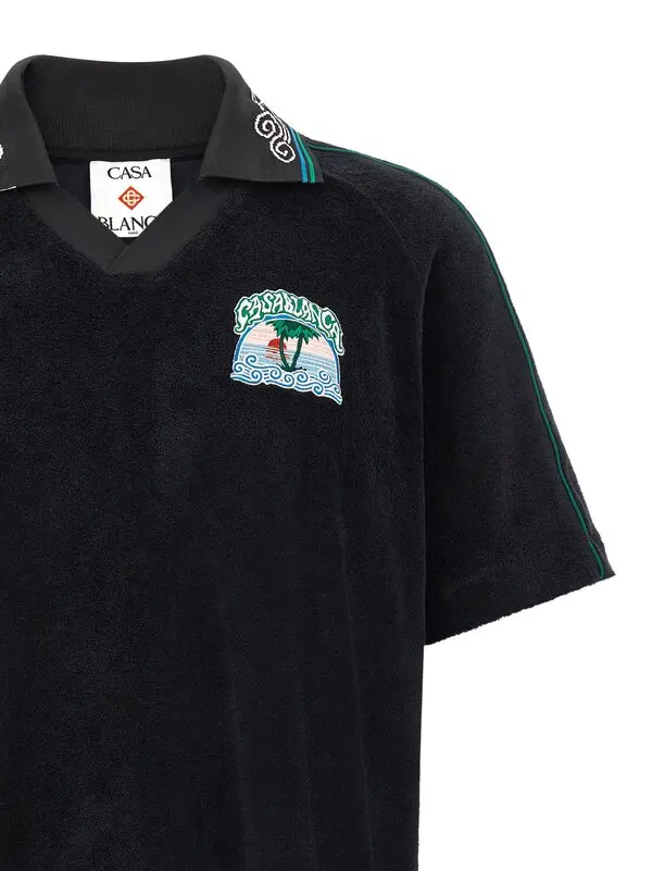 Casablanca Towelling' Jacquard Polo Shirt