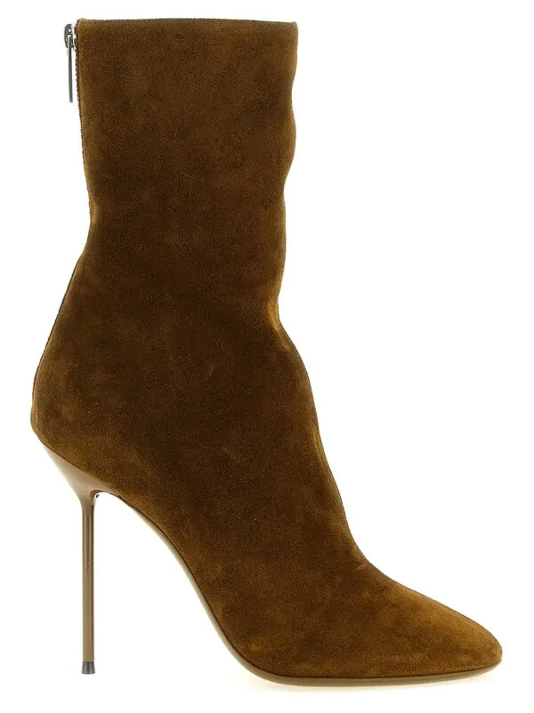 Paris Texas Suede Ankle Boots With Stiletto Heel