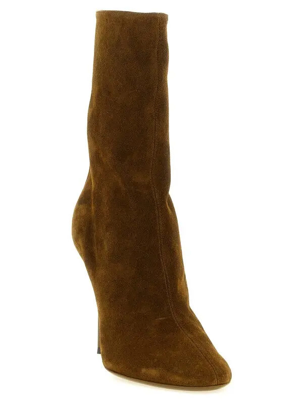 Paris Texas Suede Ankle Boots With Stiletto Heel