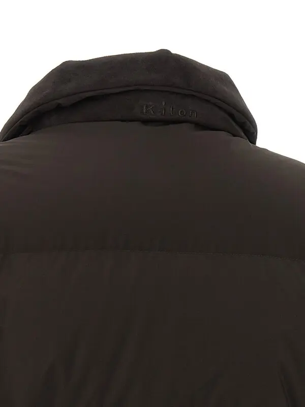 Kiton Drawstring Down Jacket With Textured Paneling