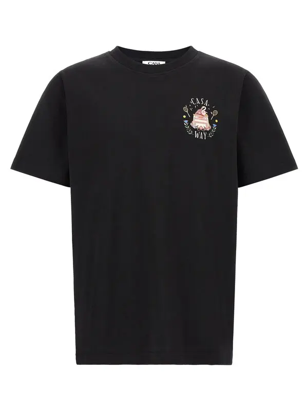 Casablanca T-shirt With 'casa Way' Print - Black