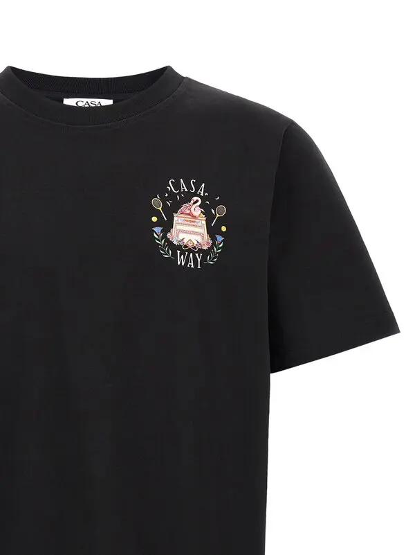 Casablanca T-shirt With 'casa Way' Print - Black