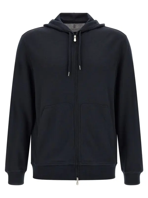Brunello Cucinelli Cashmere And Silk Hoodie - Blue