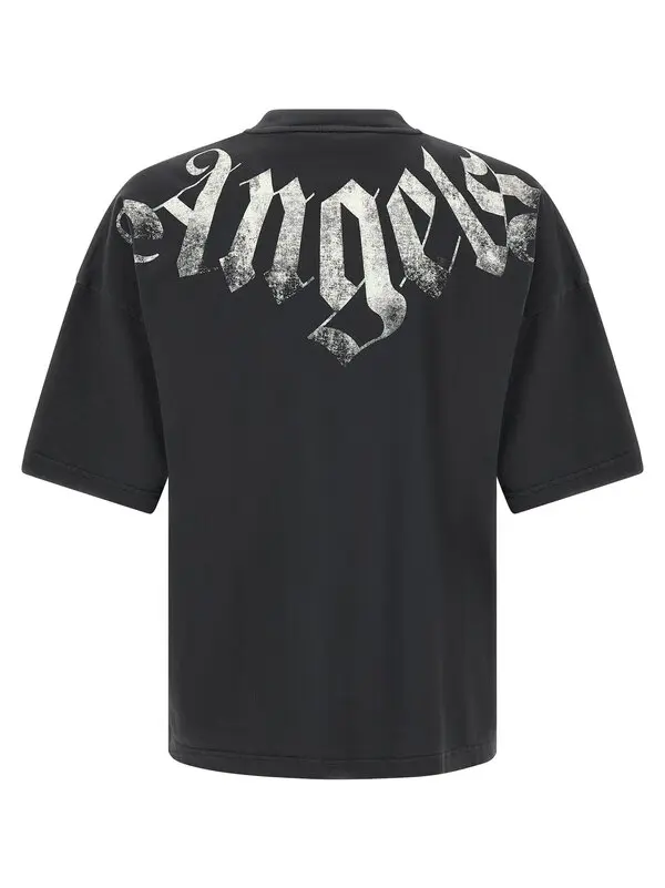 Palm Angels Craquelé Gothic Print T-shirt