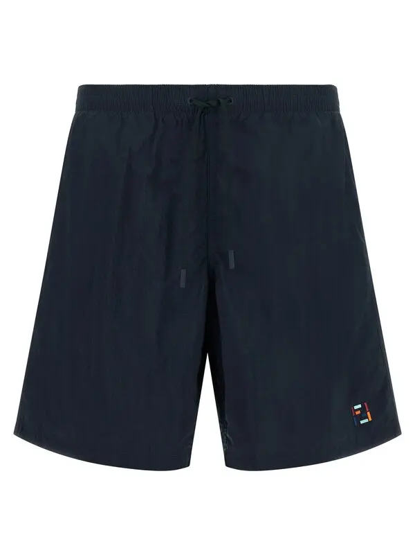 Fendi Ff Stitching' Nylon Swimsuit - Blue