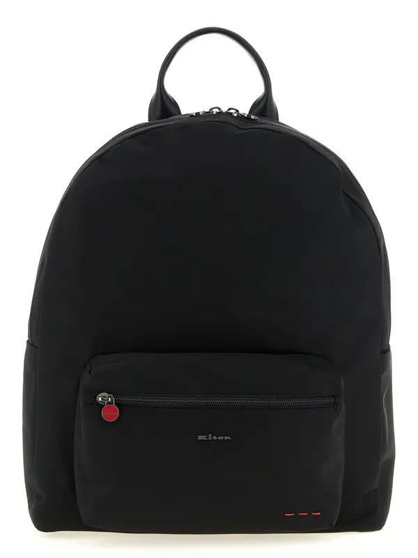 Kiton Backpack With Logo Detail - Black