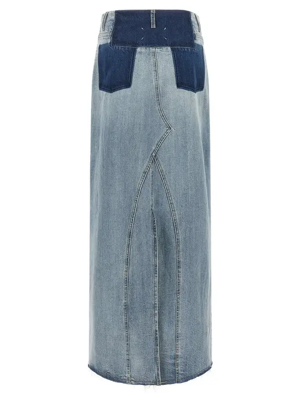MAISON MARGIELA Memory Of" Deconstructed Denim Maxi Skirt