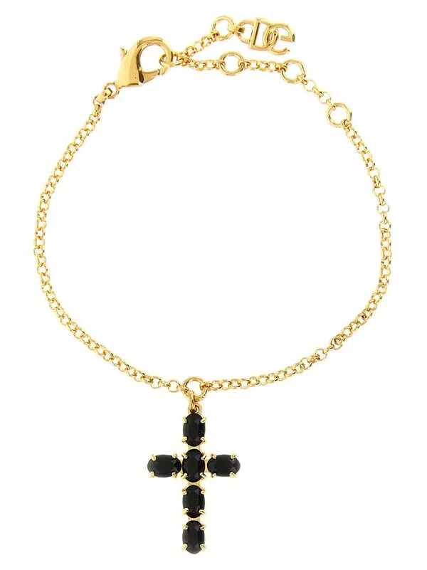 Dolce & Gabbana Crystal Cross Bracelet - Gold