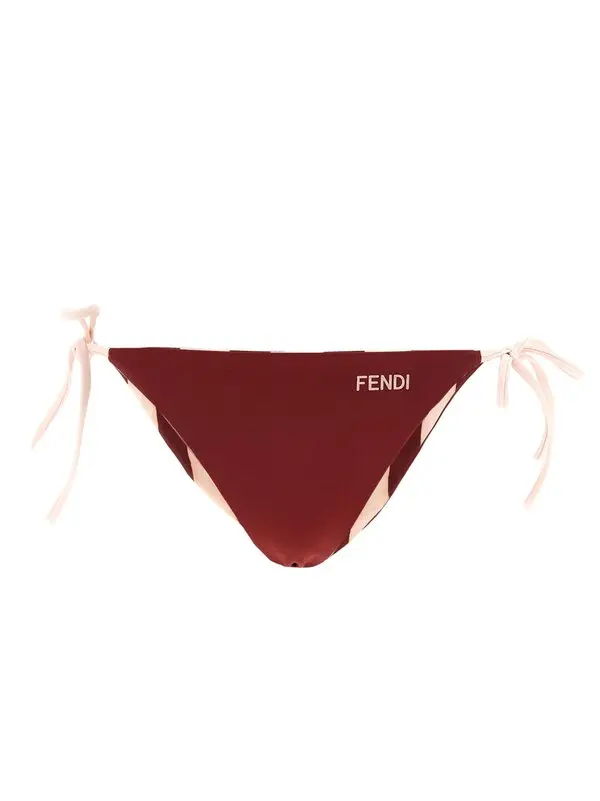 Fendi Pequin Reversible Bikini Bottoms - Multicolor