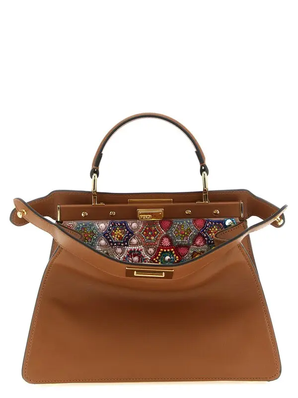 Fendi Peekaboo Iseeu Handbag In Smooth Calf Leather - Brown