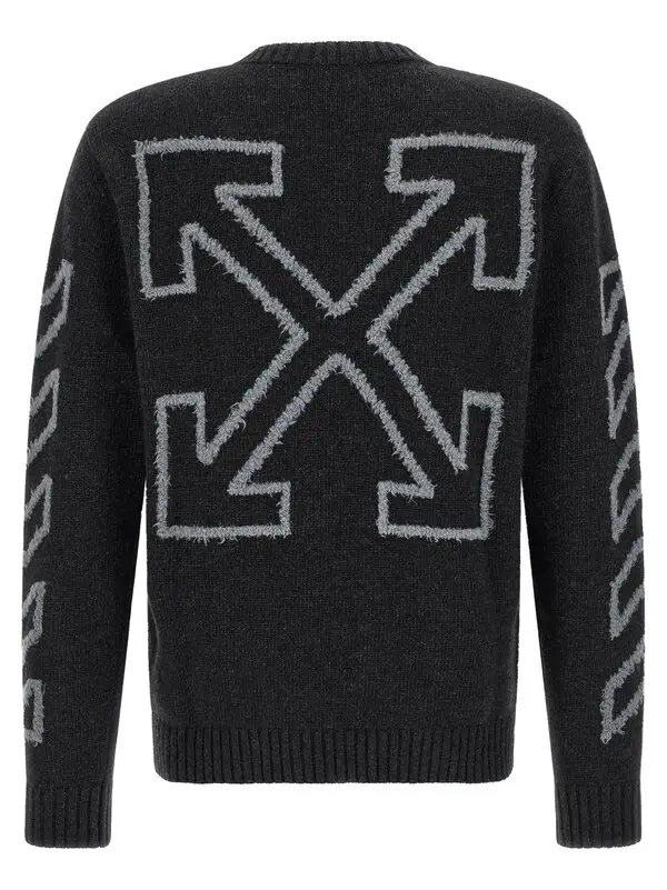 Off-White Diagonal Arrow Fuzzy Knit Sweater