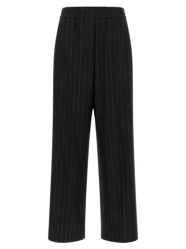 Brunello Cucinelli Micro Sequin Pinstripe Pants