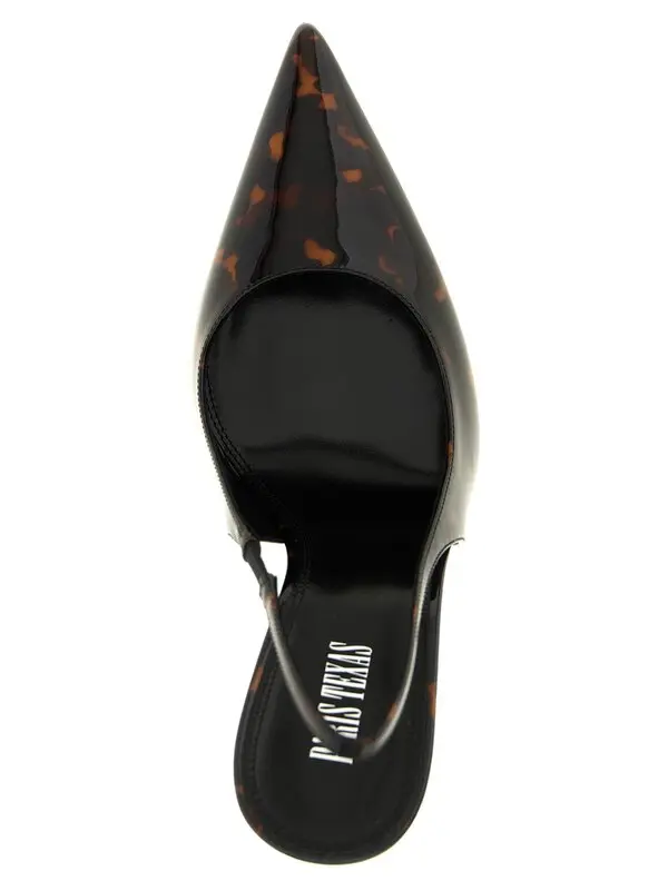 Paris Texas Lidia Slingback Stiletto Pumps With Tortoiseshell Motif - Multicolor