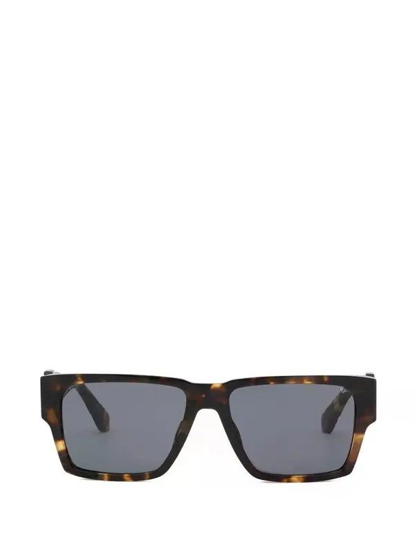 Philipp Plein Tortoiseshell-effect Rectangle-frame Sunglasses